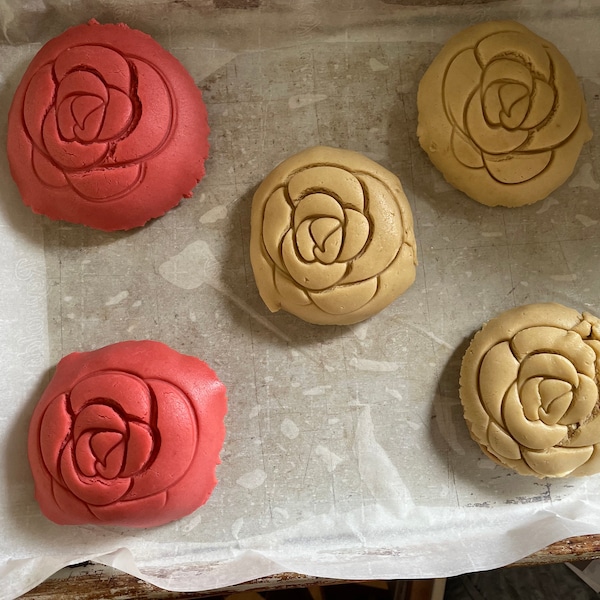 3.5″ Rose Pattern Pan Dulce Stamp / Concha Stamp Rose Pattern for Rose ...