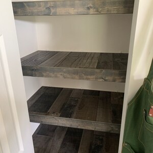 Custom Rustic Gray Wood Shelf Metal Wire Rack Cover Pantry - Etsy