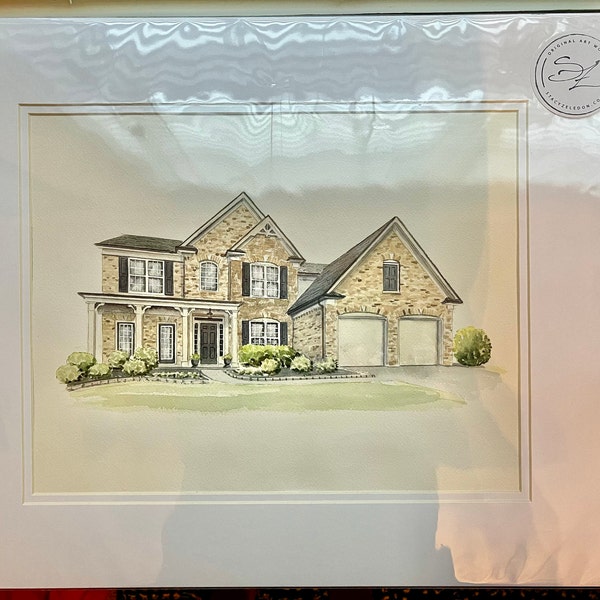 Custom House Drawing, House Illustration, Watercolor House Painting ...
