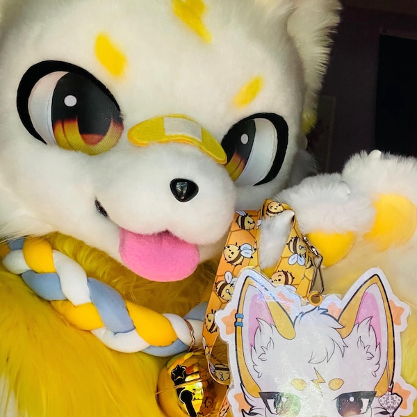 Furry Fursuit Badge Commission Holographic | Human YCH | Furry YCH ...