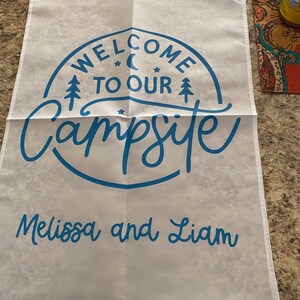 Welcome to Our Campsite Personalized Garden Flag, Custom Camping Flag ...