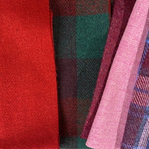 Harris Tweed Fabric Deep Red Harris Tweed Deep Red Black | Etsy
