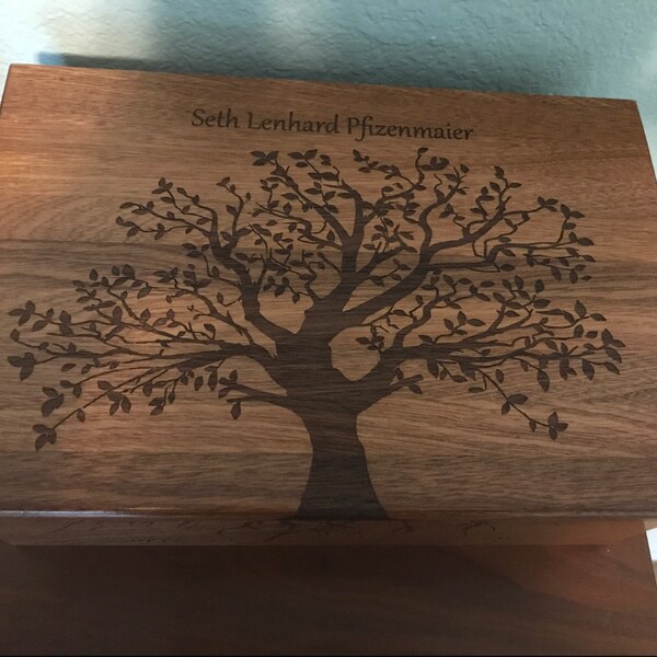Personalized Tree of Life Memory Box 12x8x4, Custom Hand Made Wood ...