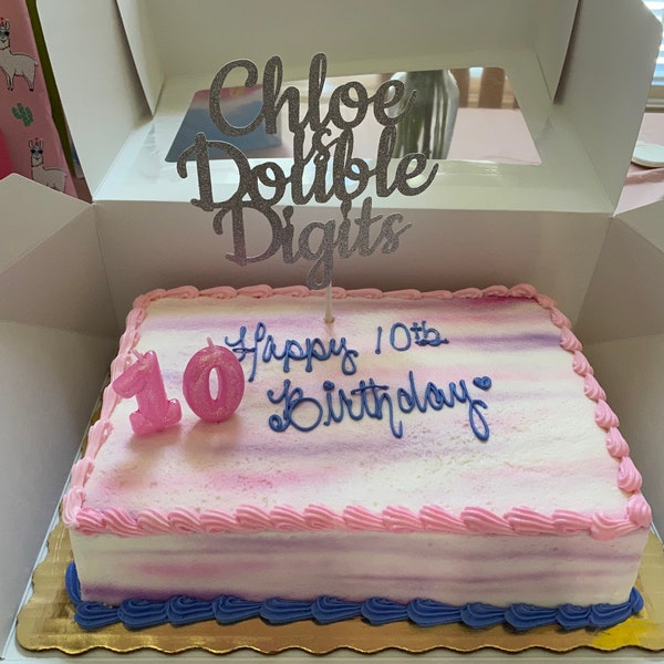Custom Double Digits Cake Topper, 10th Birthday Cake Topper, Ten Cake ...