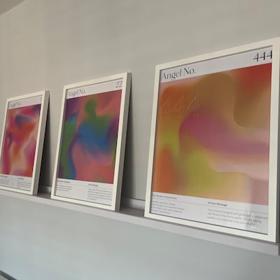 Angel Numbers Poster Print Set, Aura Poster Print, Trendy Preppy Wall ...