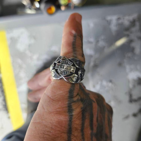 Harley Davidson Ring, Biker Ring, Motorcycle Ring, Silver Maker Jewelry ...