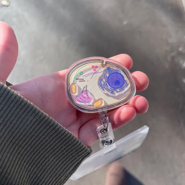 Cell Biology Badge Reel Lab Tech Badge Microbiology Laboratory STEM ...