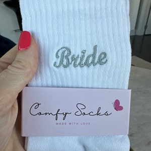 Princess Bride Socks, Custom Embroidered Lilac Flower Wedding Socks ...