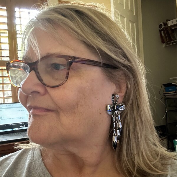 Navajo Artisan-tyler BROWN-3 Panel-lapis Cluster 2" Width Sterling Cuff ...