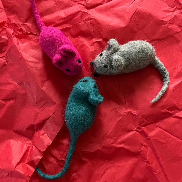 Wool Mouse Cat Toy - Choose Your Color - Etsy