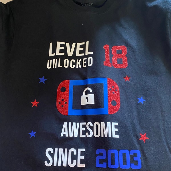 Level 18 Unlocked SVG 18th Birthday Boy Gamer 18 Years Old Joystick for ...