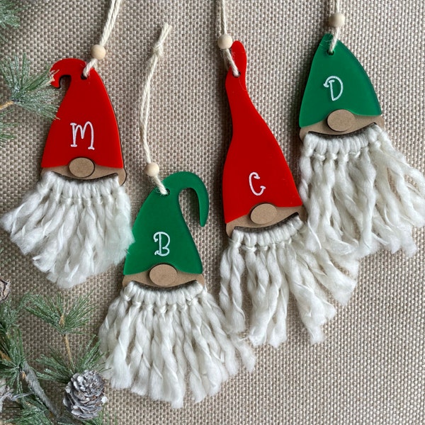 Gnome Macrame Beard Ornaments! 5 Different Gnomes With Extras! Gift ...