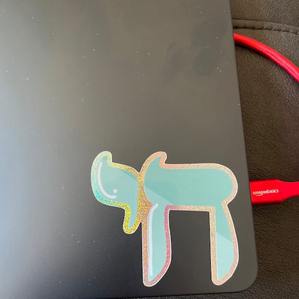 Chai Jewish Hebrew Micro Glitter Sticker, Judaism, Judaica, Spiritual ...