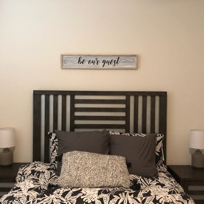 Be Our Guest Wood Sign Framed Sign Guest Room Decor Bedroom Decor ...