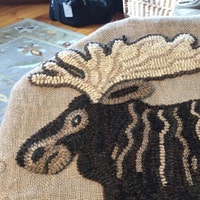 Primitive Hooked Rug Hooking Pattern Puffin Bluenose Sailboat Ocean ...