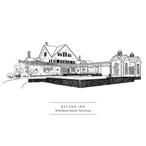 Custom Venue Illustration Digital Artwork for Letterpress and Foil ...