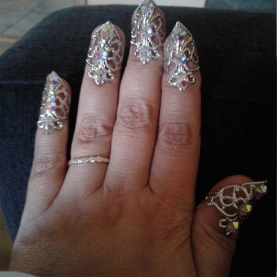 Steel Claw Rings,golden Claw Rings,gold Nail Guards,metal Nails, Sharp ...