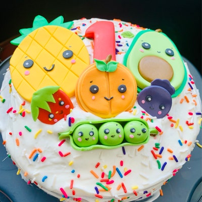 Fruit and Vegetables Cake Topper, Fruit Cake Decor, Fruit and Vegetable ...