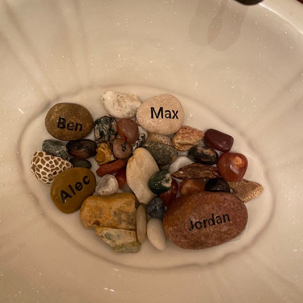 PERSONALIZED Engraved Polished Name Stones // Garden Stones // Healing ...