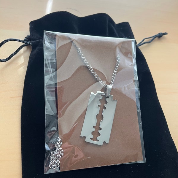 Stainless Steel Razor Blade Pendant, Hypo Allergenic Jewelry, Razor ...