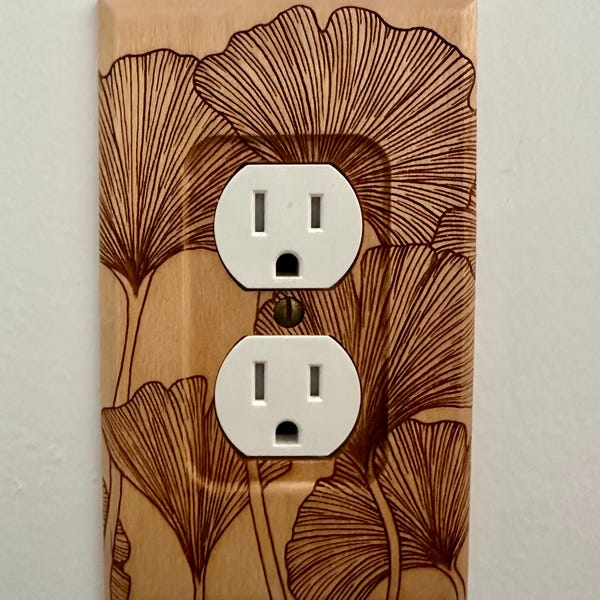 Double Engraved Wooden Lupin and Mount Baker Light Switch Cover - Etsy