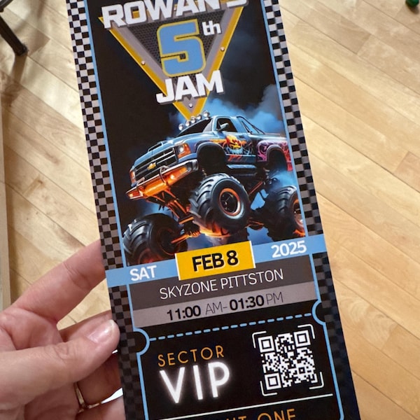 Monster Truck Jam Inspired Birthday Invitation | Monster Truck Birthday ...