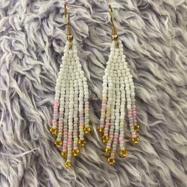 Alaska Native Beaded Earrings (gold River) - Etsy