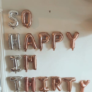 SO HAPPY I AM Thirty Balloons Rose Gold Balloons Gold - Etsy