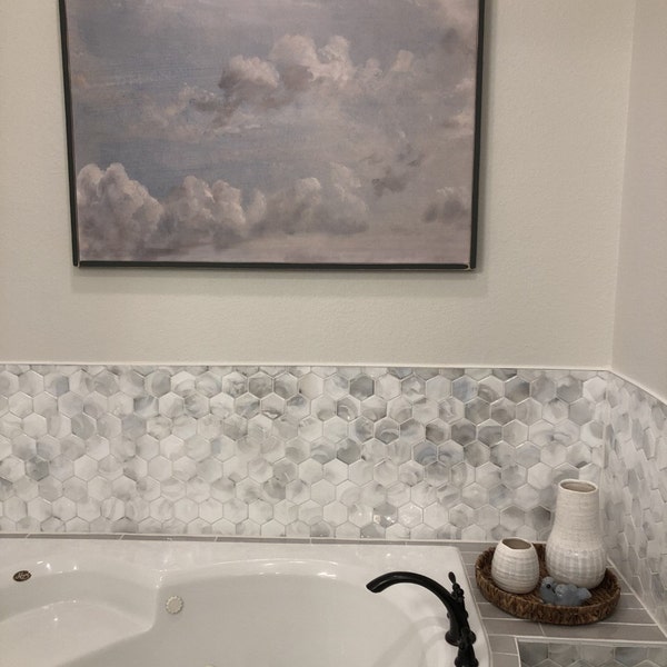 Clouds Wall Art | Living Room Wood Sign | Cloud Decor | Framed Wood ...