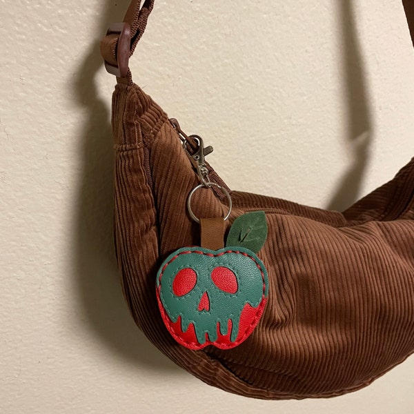 Halloween Bag Charm, Poisoned Apple, Halloween Purse Charm, Leather ...