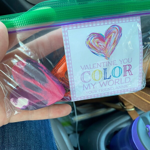 You Color My World | Watercolor Color VALENTINE TAG - Etsy