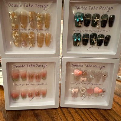 5 Sets Mystery Box Randomly Picked Nails Surprise Boxhand Made Press on ...
