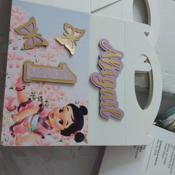 Baby Mulan Birthday Favor Boxes, Princess Mulan Treat Boxes, Toddler ...