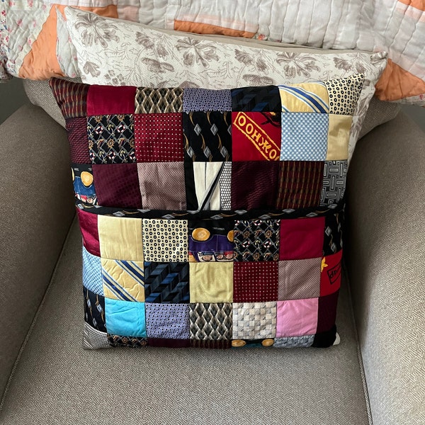 301 Custom Made Quilted Necktie Pillow - Etsy
