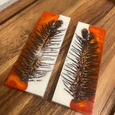 3D Printed Knife Scale Design in Blaze Orange and Lime Green - Etsy