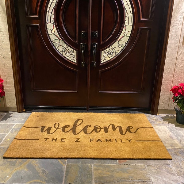 Welcome Doormat,custom Welcome Script Doormat,custom Doormat, Extra ...