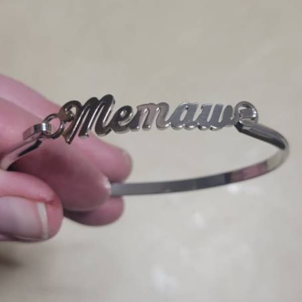 Custom Bangle Bracelet - Name Bangle - Personalized Bangle - Gold Name ...