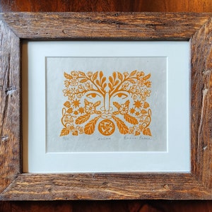The Beast of Dean II Pine Marten, Original Linocut Print on Handmade ...