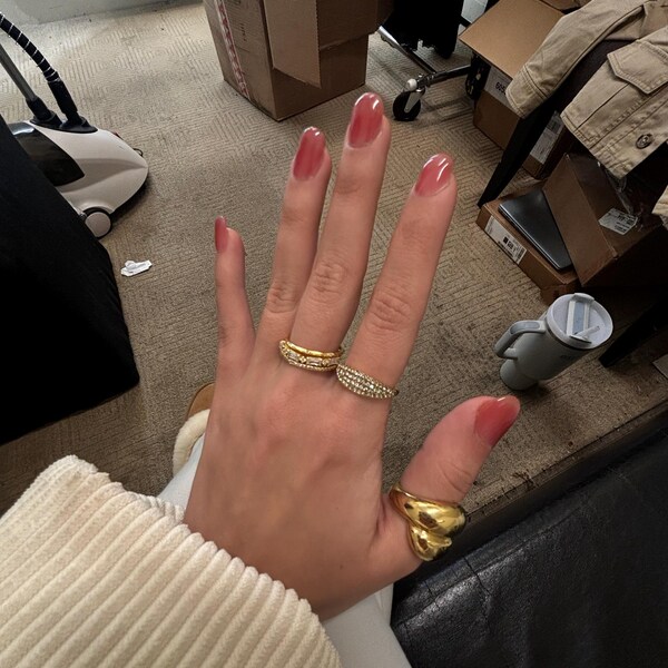 Gold Chunky Ring, Minimalist Thick Gold Ring for Her, Wide Gold Band ...