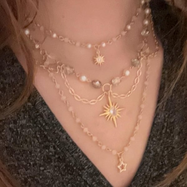Angelcore Grunge Necklace With Star of Sirius Pandent, Grunge Fairycore ...