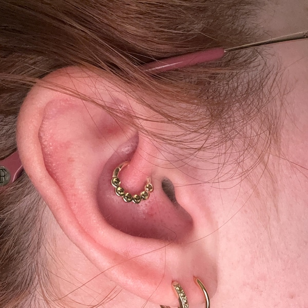 Dainty Bezel Rook Hoop Earring Bezel Stone Helix Hoop Rook Earring ...