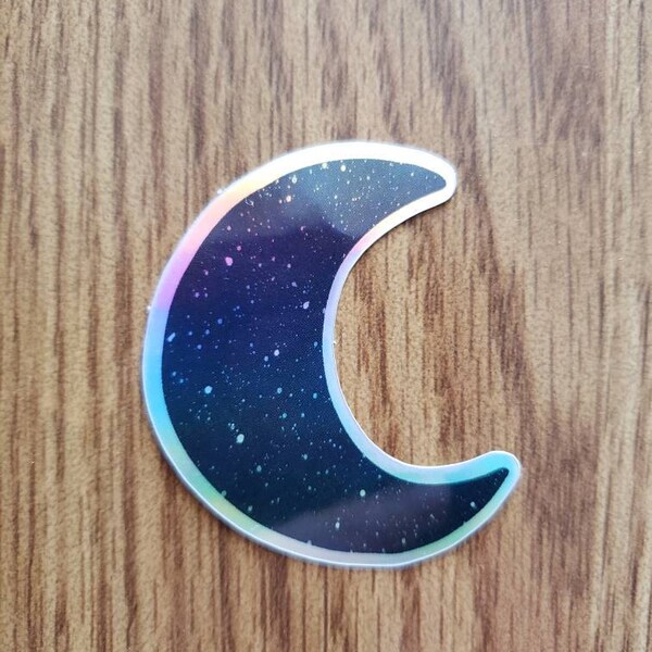 Moon Sticker, Galaxy Sticker, Holographic Sticker, Laptop Stickers ...