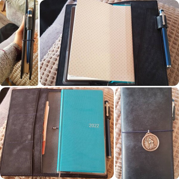 Personalized Leather Pocket Travelers Journal A6 Leuchtturm Cover Field ...