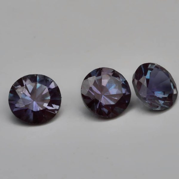 Lab Created Pulled Alexandrite Chrysoberyl True Color Change Round ...