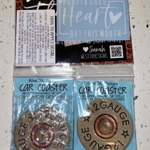 12 Gauge Car Coaster | Car Coasters Set of 2 | Bullet Car Coaster ...