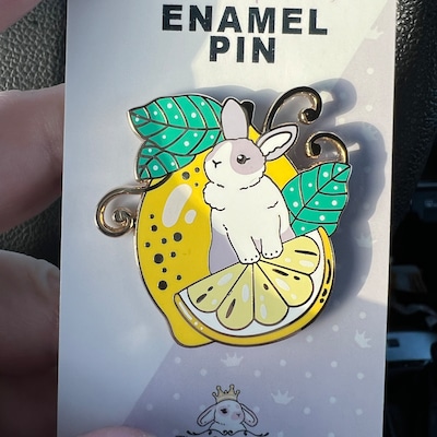 Lemon Bunny Enamel Pin, Lemon Pin, Rabbit Pin, Bunny Pin, Rabbit Gifts ...