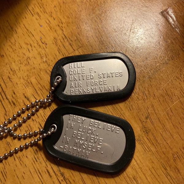 Military Style Dog Tags Custom Made to Order - Etsy