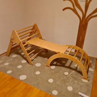 Climbing Furniture Woodandhearts Set of Three Items Climbing Triangle ...