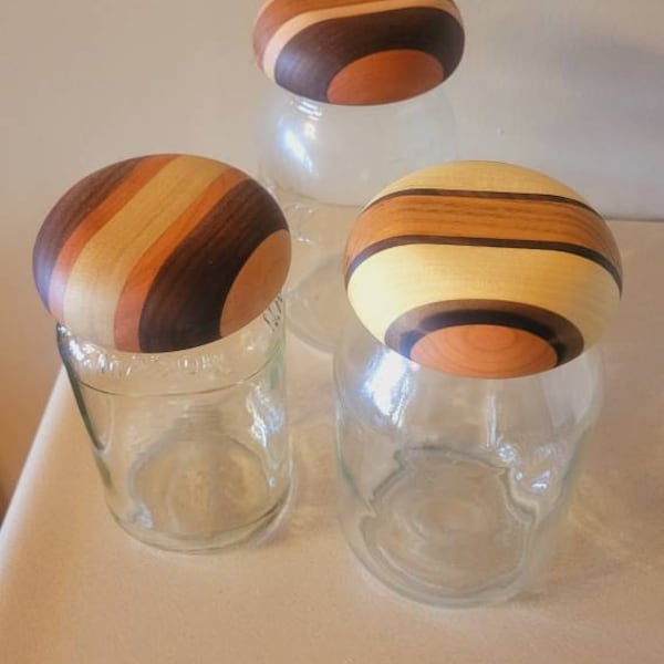 Hardwood Jar Lid, Mason Jar Lid, Wooden Wide Mouth or Regular Jar Lid ...