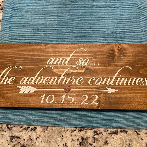 And so the Adventure Begins Wood Sign, 5 1/2” X 14” - Etsy
